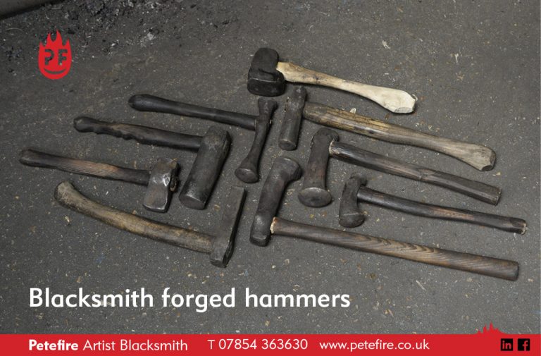 Blacksmith forged hammers – made by Petefire Artist Blacksmith
