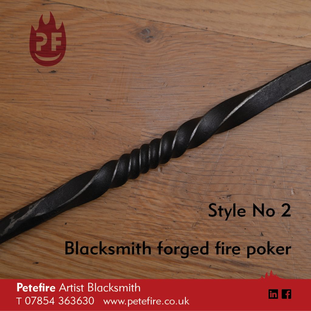 Fire poker, style no 2 - Petefire Artist Blacksmith, St Albans, Herts