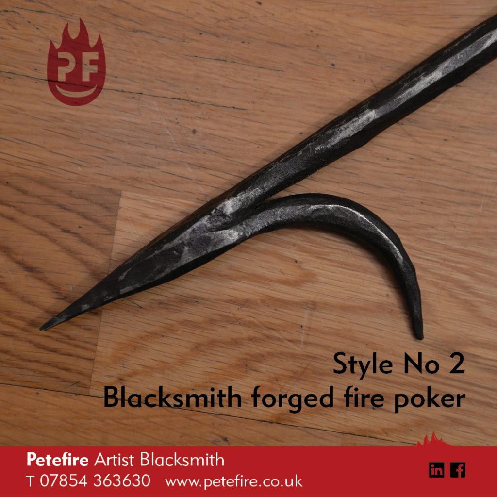 Fire poker, style no 2 - Petefire Artist Blacksmith, St Albans, Herts